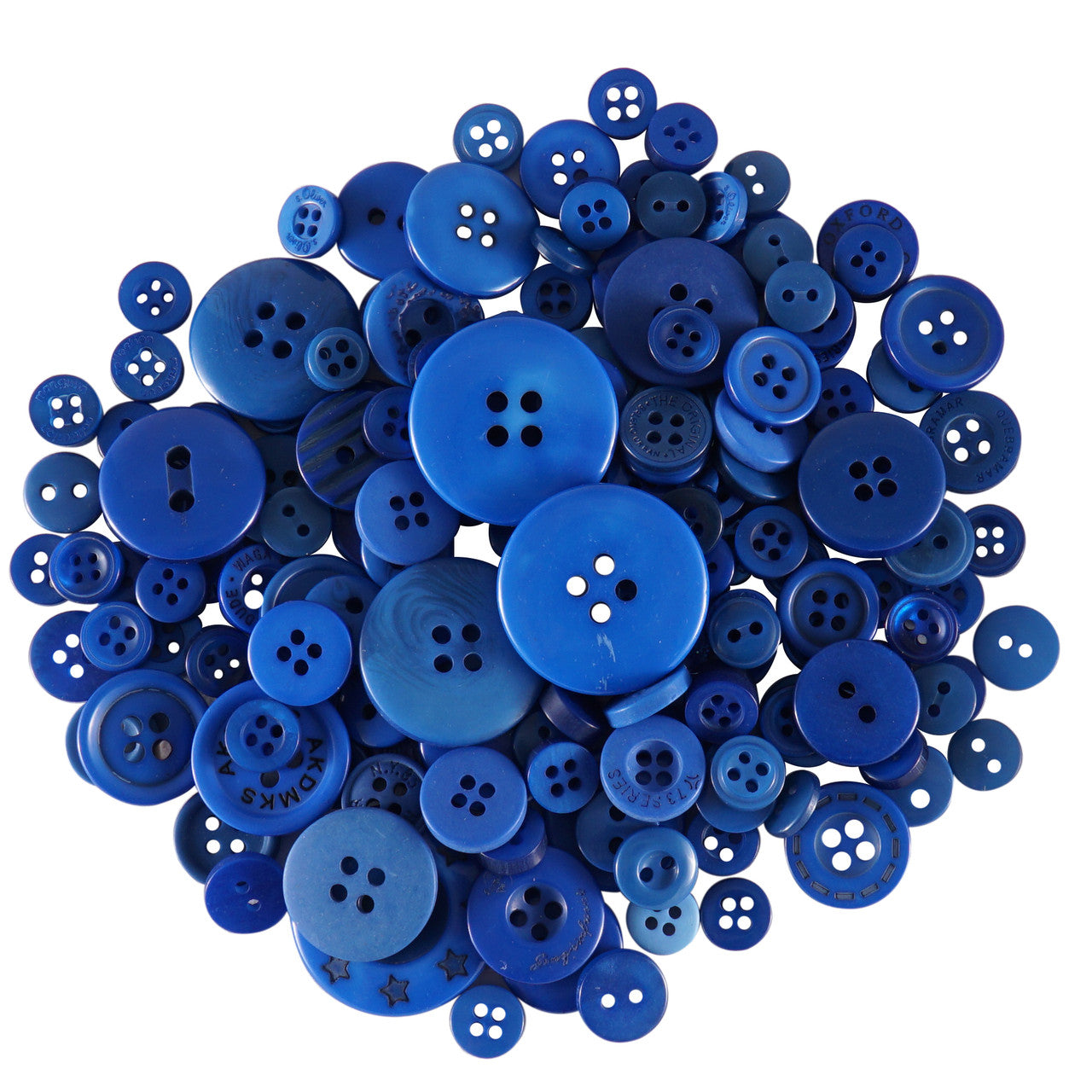 Dark Blue Buttons in Mixed Sizes - 100g Bag – Trimming Shop