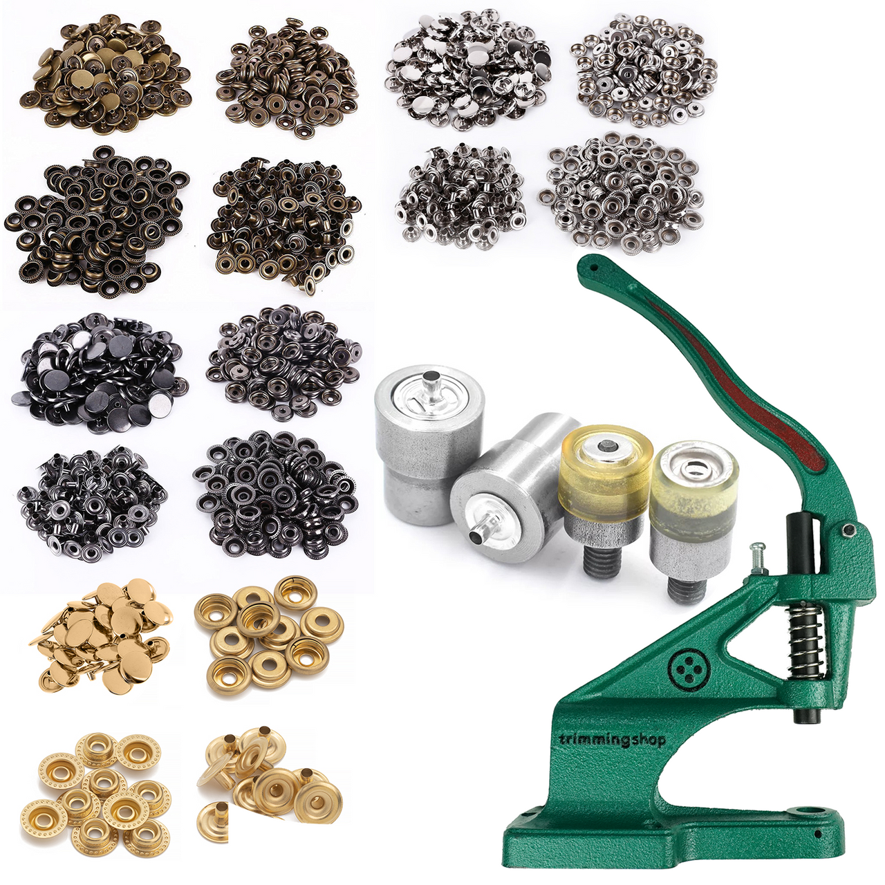 The Green Machine Hand Press® with Press Studs and Fixing Dies Set ...
