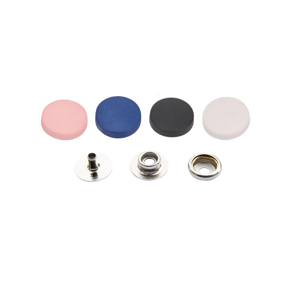 15mm 4 Part Press Studs With Silver Back Snaps With OR Without Hand ...